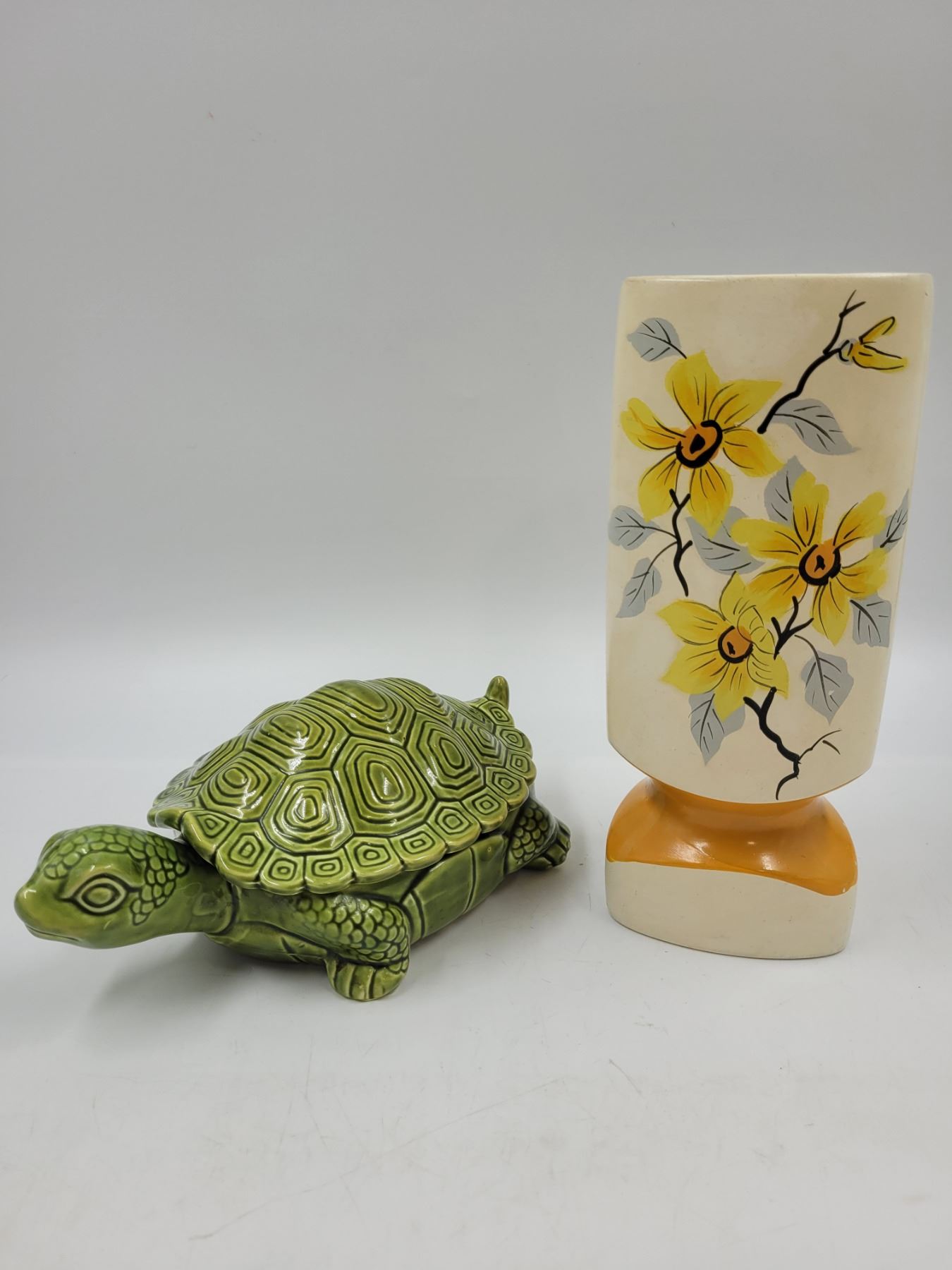 Vintage Pottery Vase Hand-painted Flowers Made in England and MCM ...