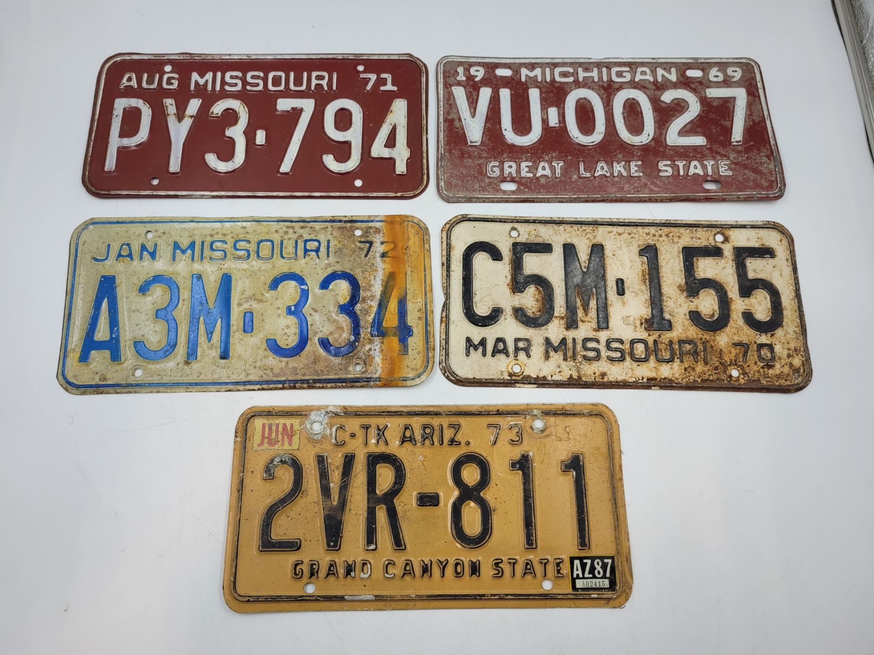 Vintage 60's-70's United States License Plates