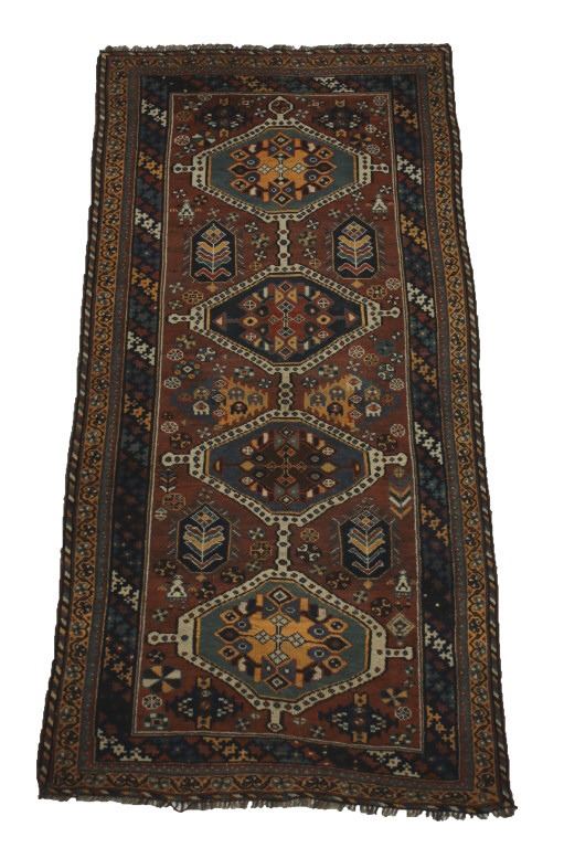 Persian Shiraz Hand Knotted Woven Wool Area Rug