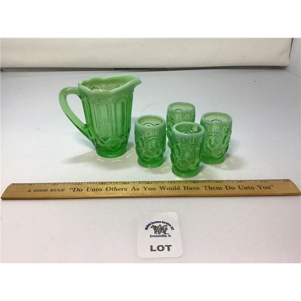 MOSSER GLASS MOON & STARS CHILDS PITCHER, 4