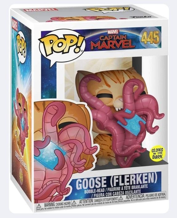 Pop! Marvel Captain Marvel Bobble-Head Goose (Flerken) Glows in the ...