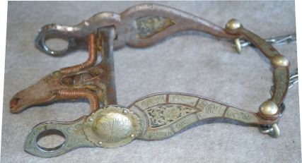 G J silver inlaid filigree spade bit
