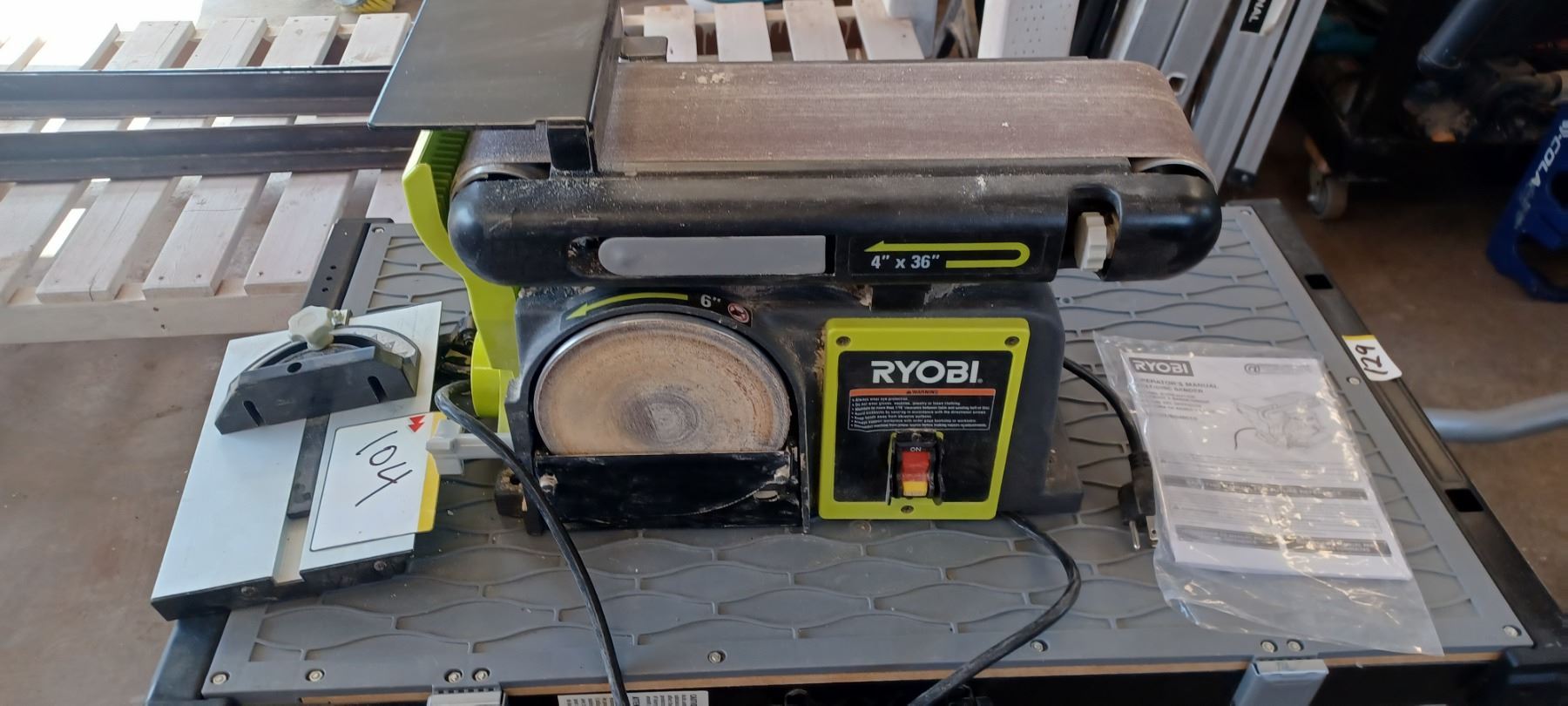 RYOBI BD 4601 BELT AND DISC SANDER COMES WITH MANUAL
