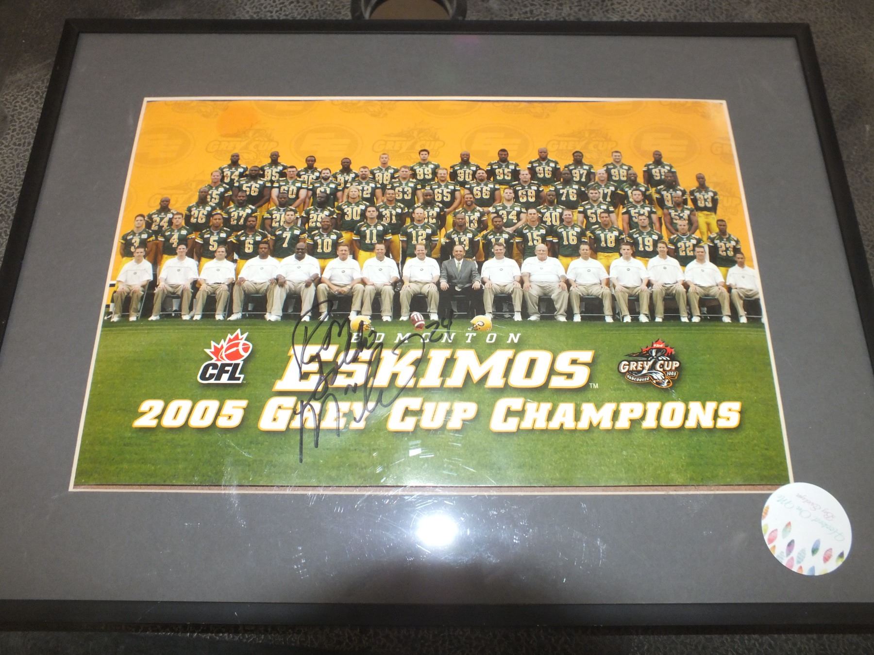 2005 Edmonton Eskimo's Grey Cup Champions Team Photo Picture