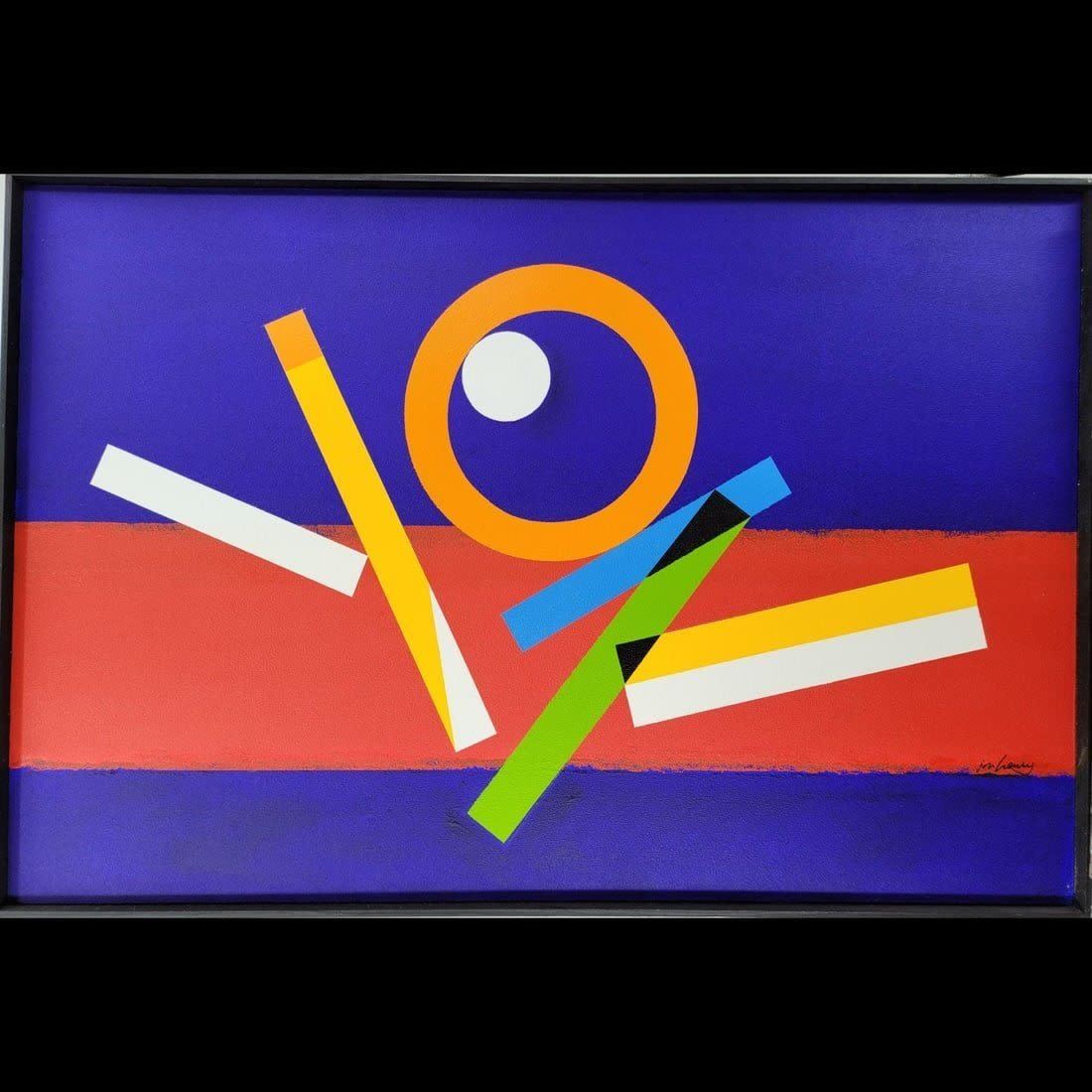 Jon Henry 1916-90 O/C Painting Titled "Prism Series #41" 1989