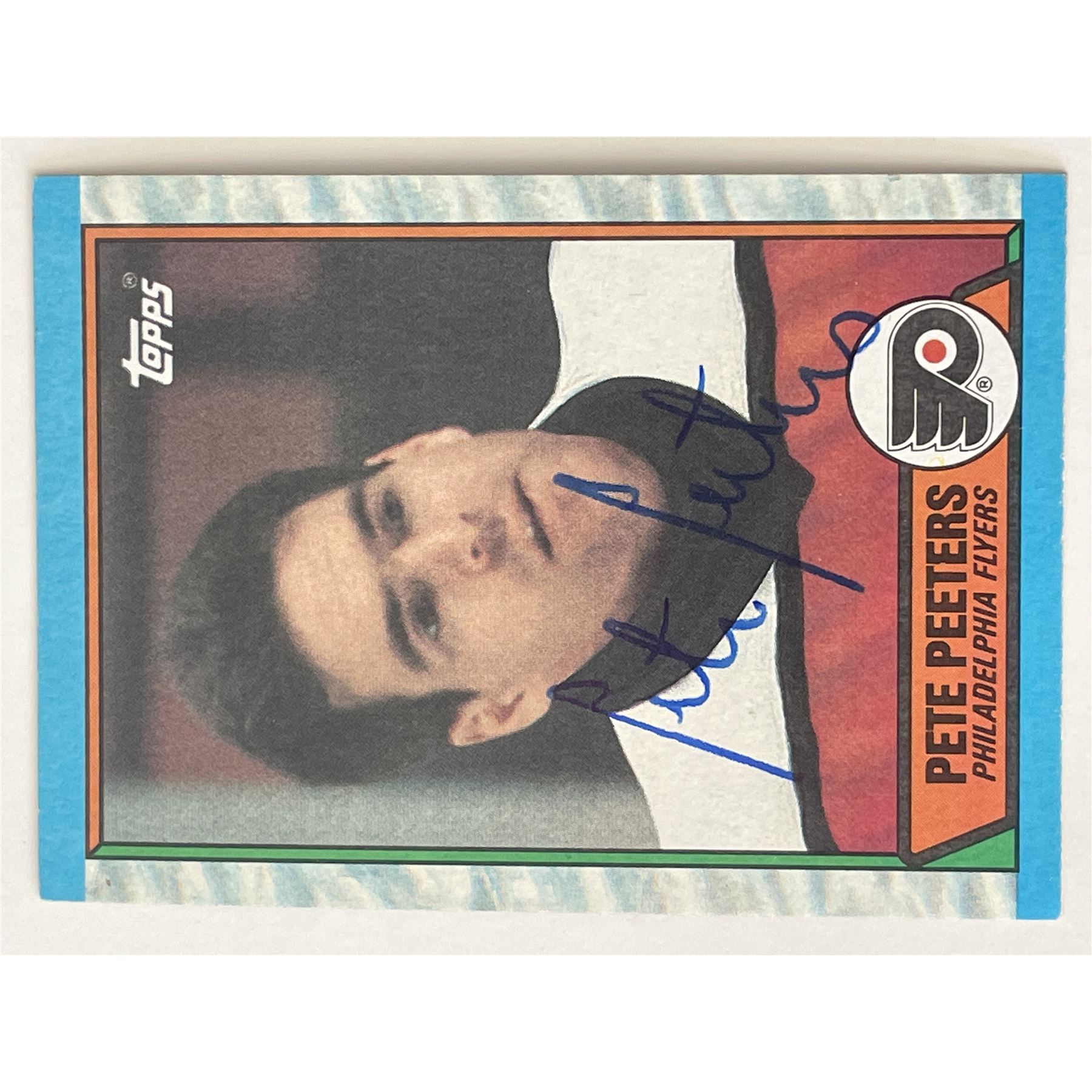 Philadelphia Flyers Pete Peeters 1989 Topps #195 signed trading card