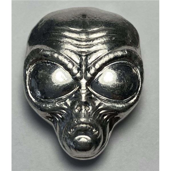 Alien Head 2 ozt .999 Silver