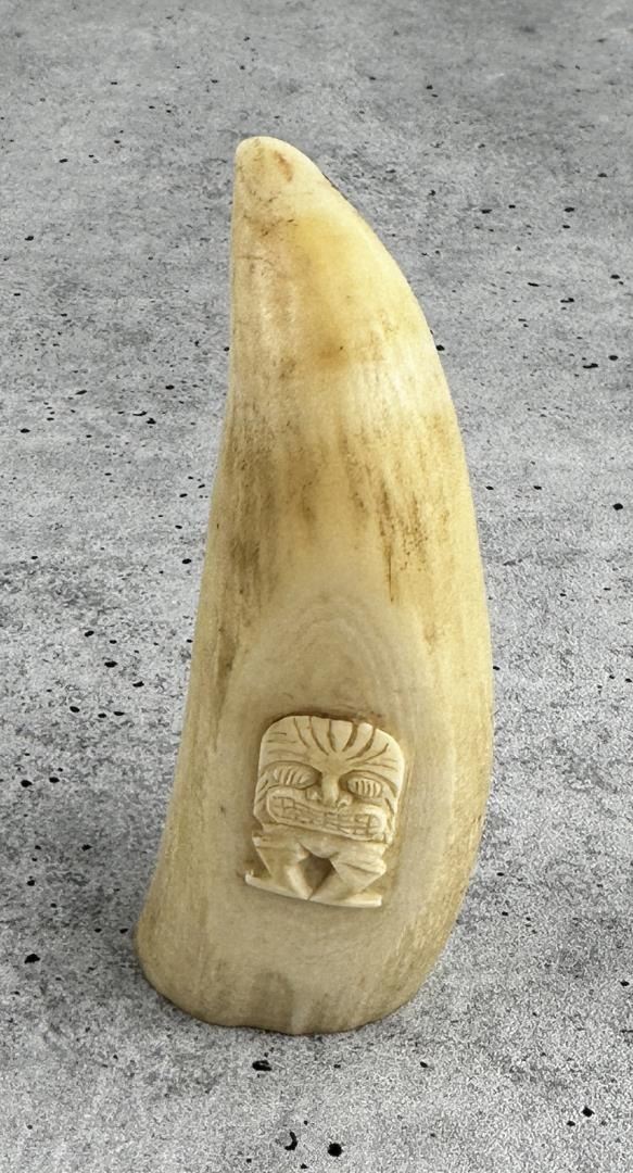 Antique Eskimo Inuit Carved Whale Tooth