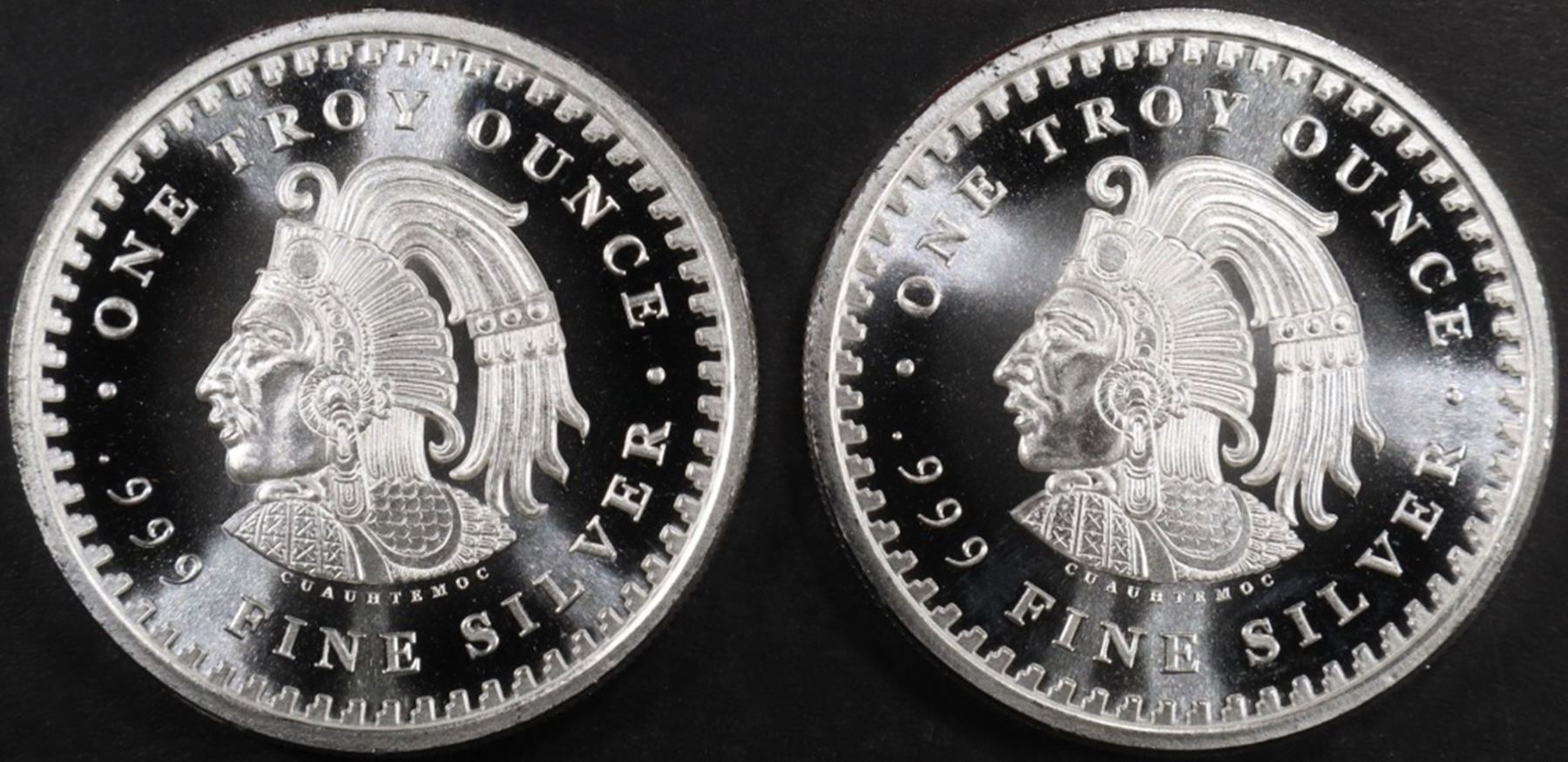 (2) 1 OZ .999 SILVER AZTEC CALENDAR ROUNDS