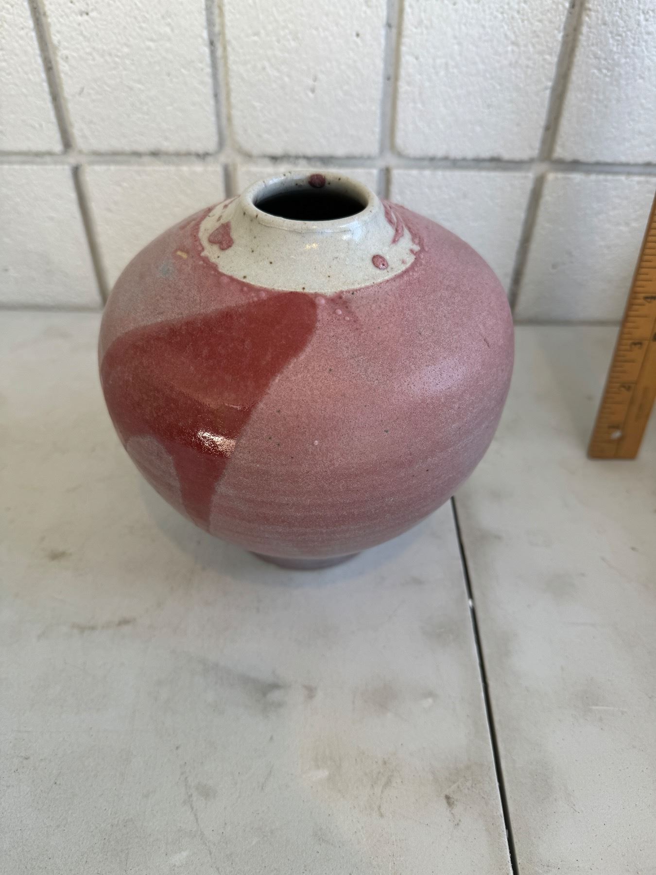 Signed pottery vase