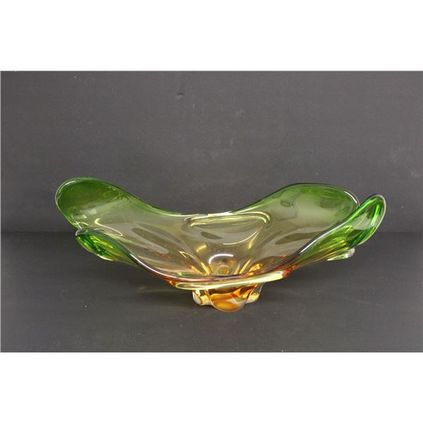 Green Glass Centerpiece Bowl Bodnarus Auctioneering