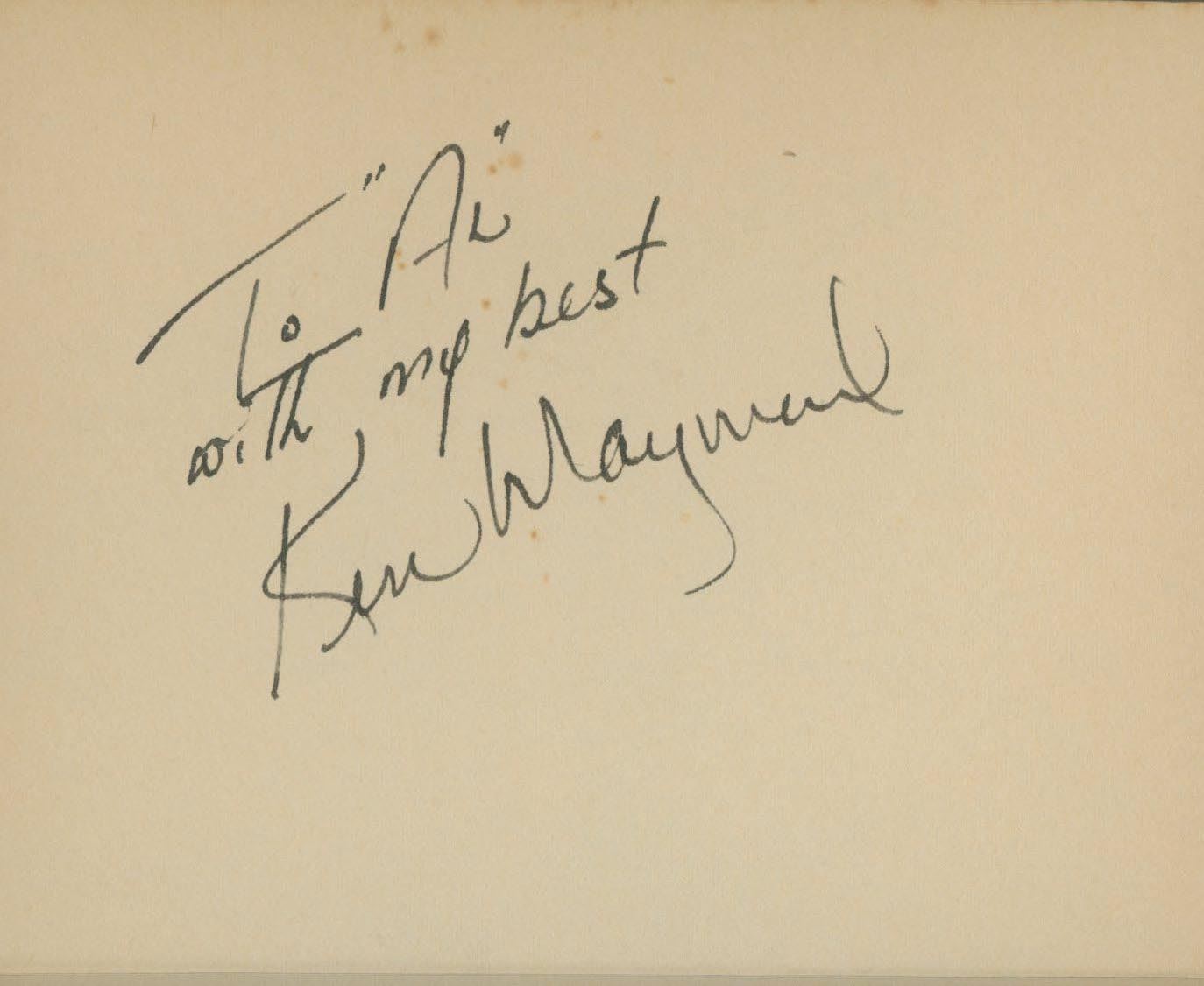 Ken Maynard signature cut