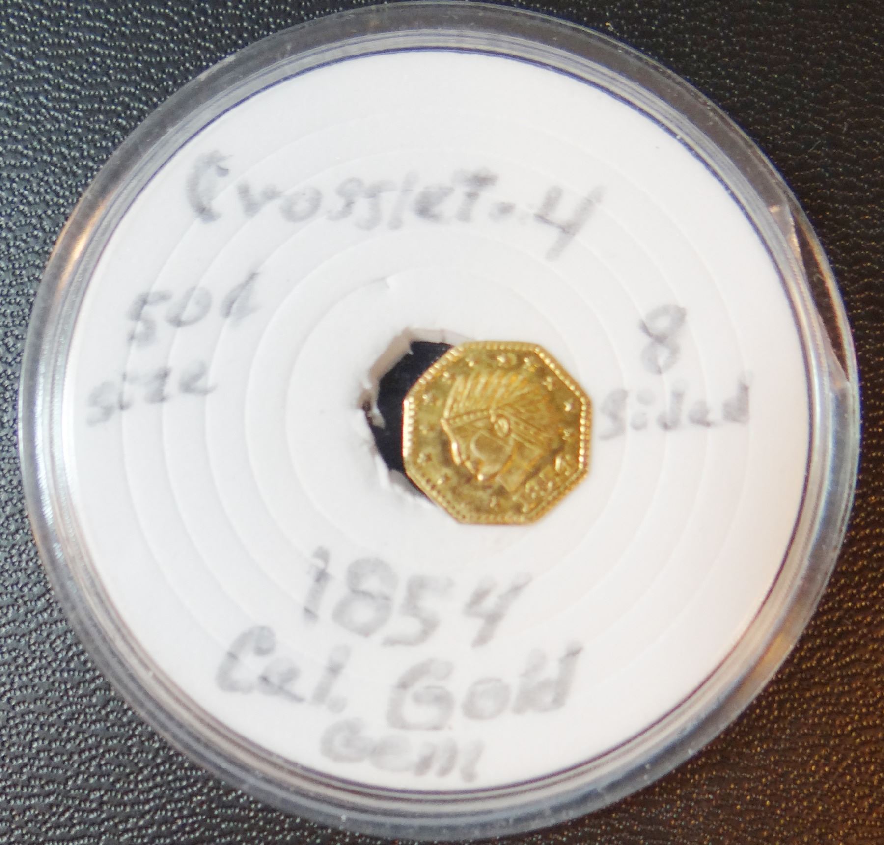 3 gold coins: 1852 & 1872 California 1/2 fractional coins; 1854 ...