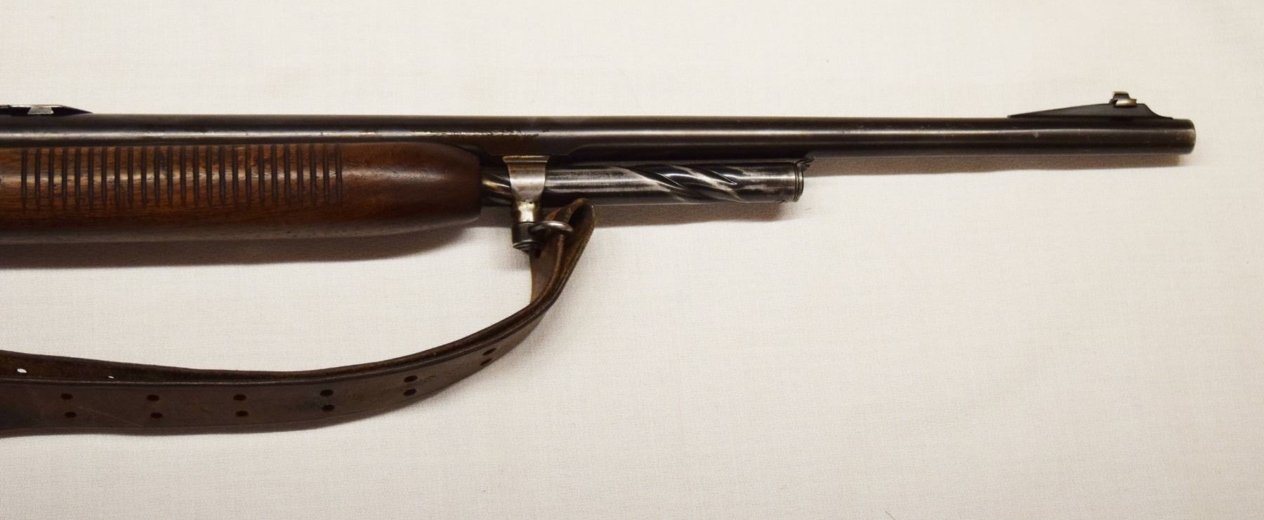 Rem. Model 141 Gamemaster, .35 Rem, pump, Lyman peep sight, leather ...