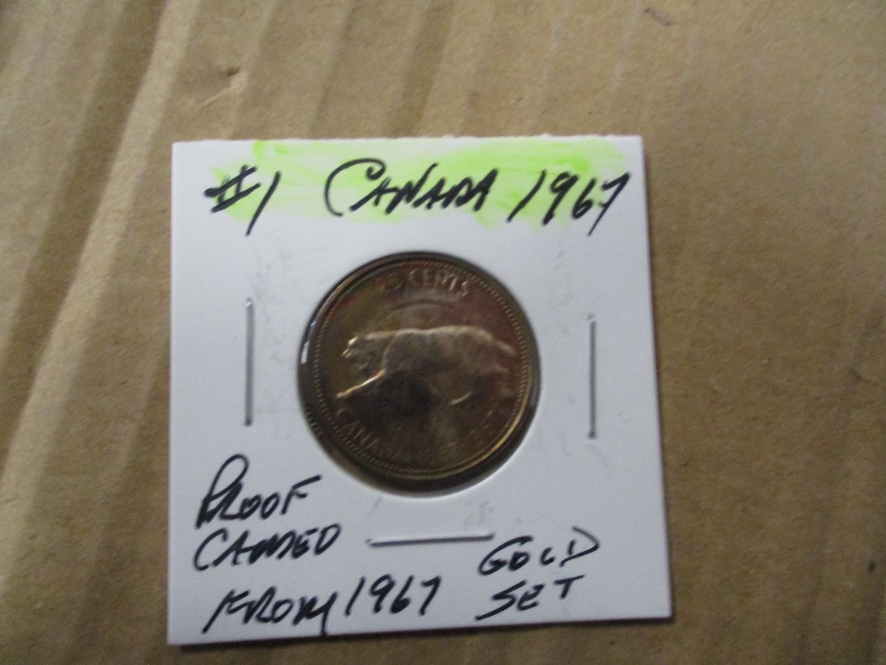 1967 PROOF/CAMEO SILVER QUARTER (FROM 1967 GOLD SET)