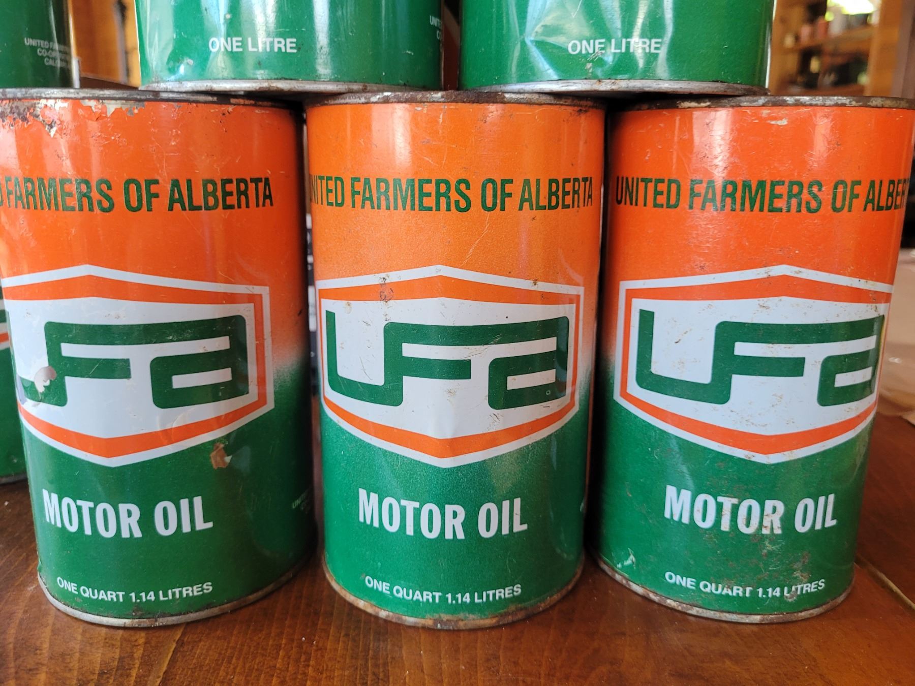 6 UFA Motor Oil Cans - All 10W - Schmalz Auctions