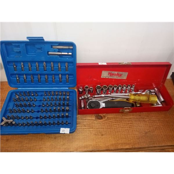 Assortment Of Screw Heads And A Socket Set Beck Auctions Inc