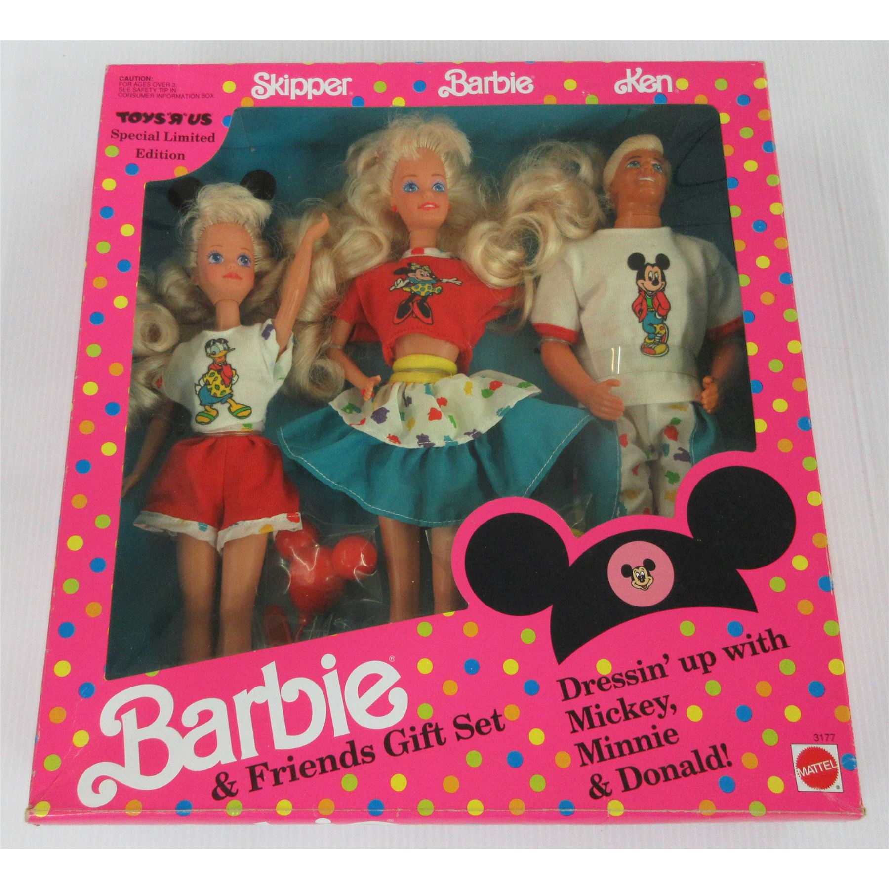 1991 Skipper, Barbie and Ken Disney Barbie & Friends Gift Box Set
