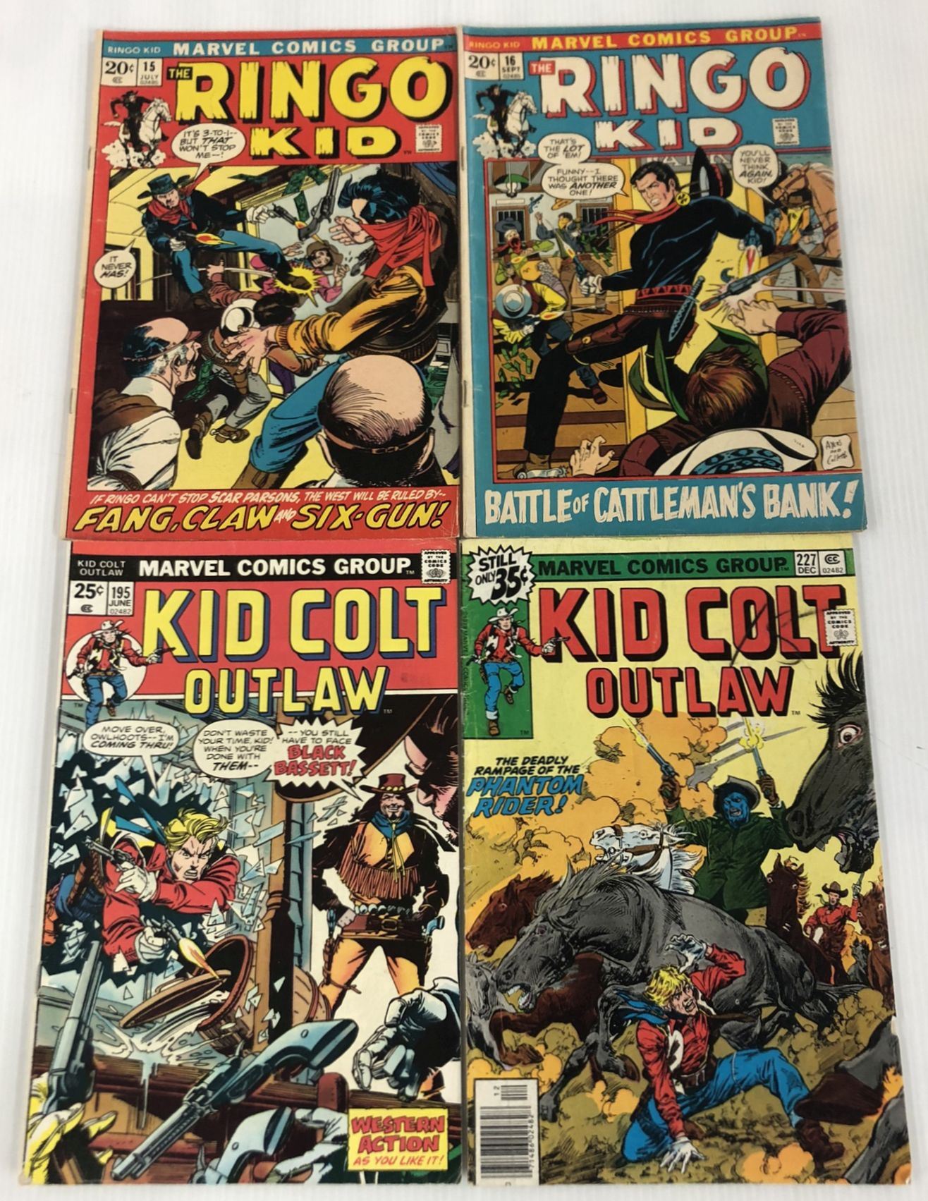 Marvel Comics Ringo Kid and Kid Colt Outlaw Comic Lot of 4