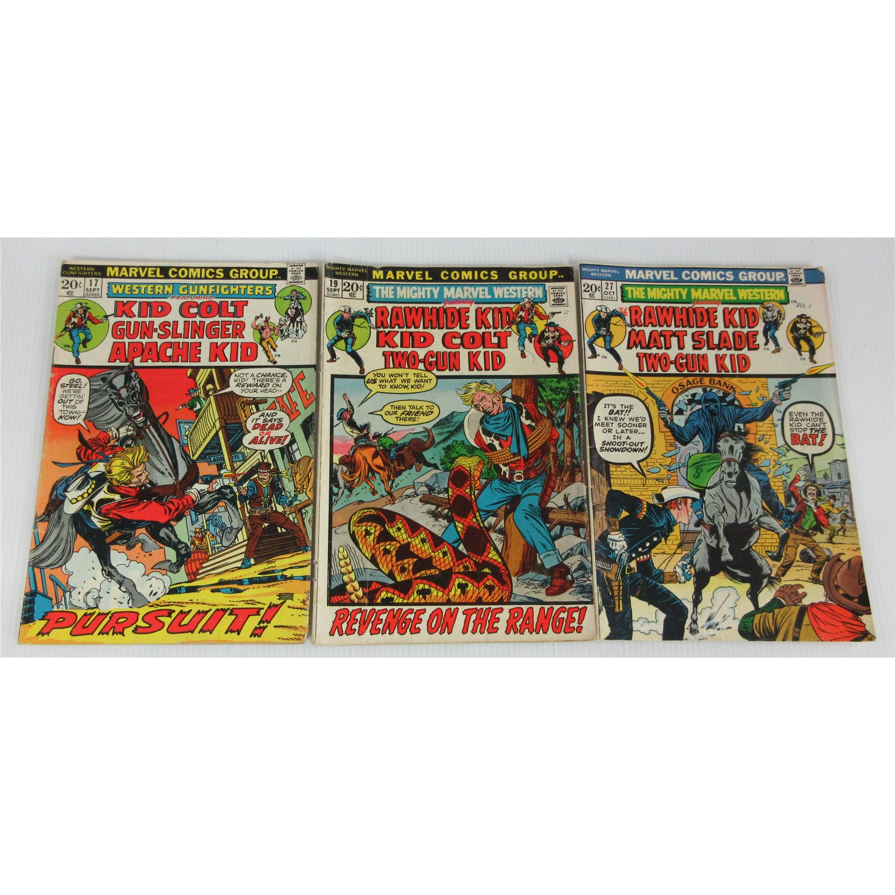 Marvel Comics Western Gunfighters Kid Colt Gun-Slinger Apache Kid 20 ...