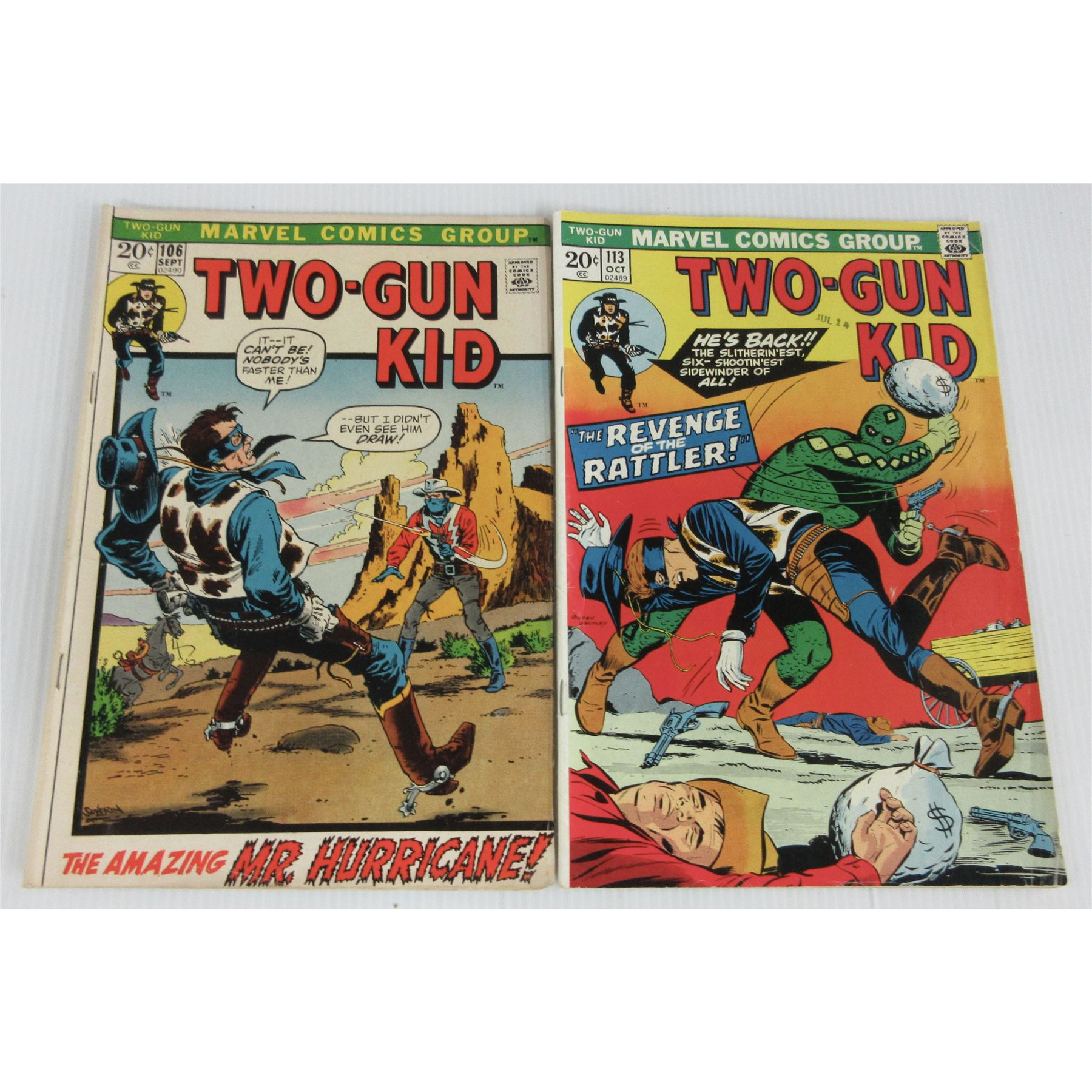 Marvel Comics Two-Gun Kid Western 20 Cent Comic Lot of 2