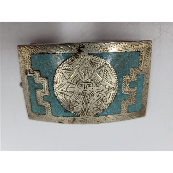 Vintage Alpaca Mexican Belt Buckle