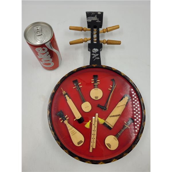 Chinese Mandolin Shaped Musical Instrument Display