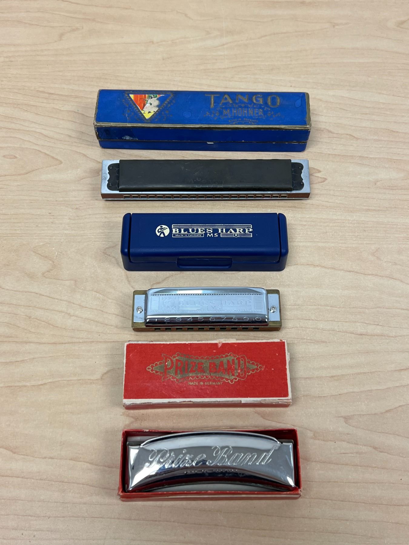 3 German Harmonicas - 2 Hohner & 1 Prize Band - see all photos