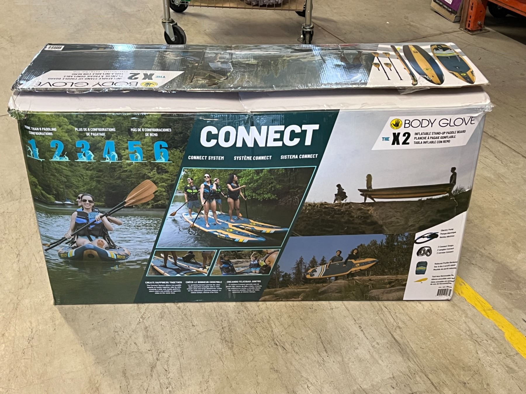 The X2 Body Glove Inflatable Stand up Paddle Board - looks new, see all photos for contents