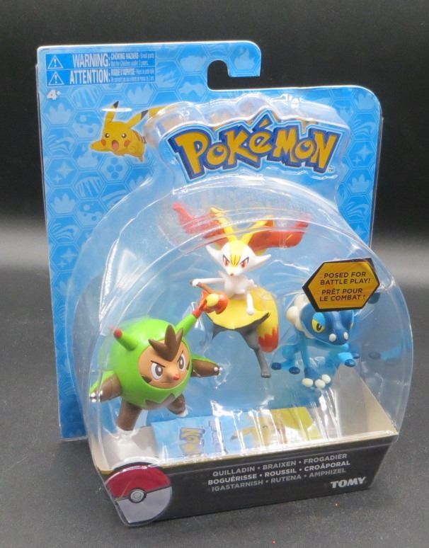 Tomy Pokemon 3-Pack Action Posed Figures - Quilladin, Braixen, Frogadier