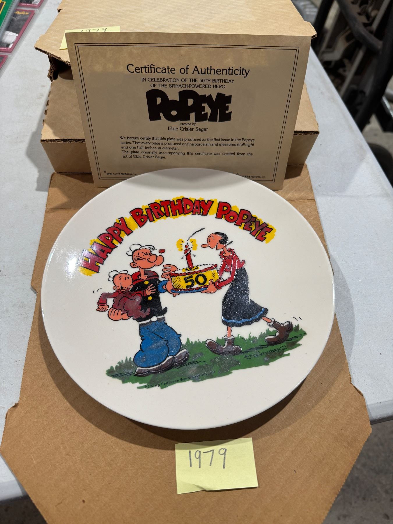 Popeye 50th anniversary collector plate