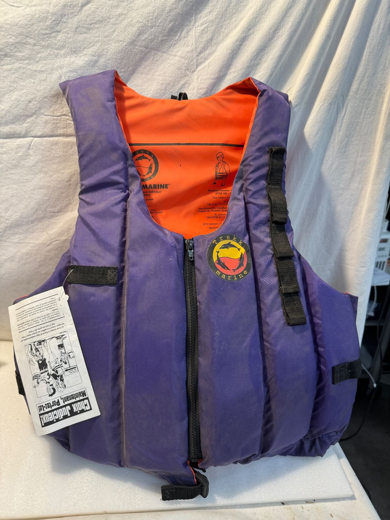 Trek marine l-xl life jacket