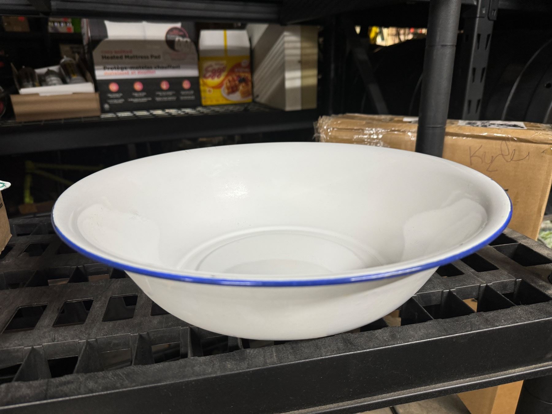 Vintage tin enamel bowl