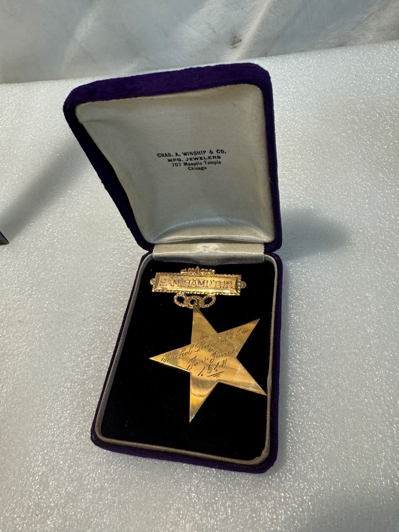 Sam Hampton Michel , BC Lodge #54 1918