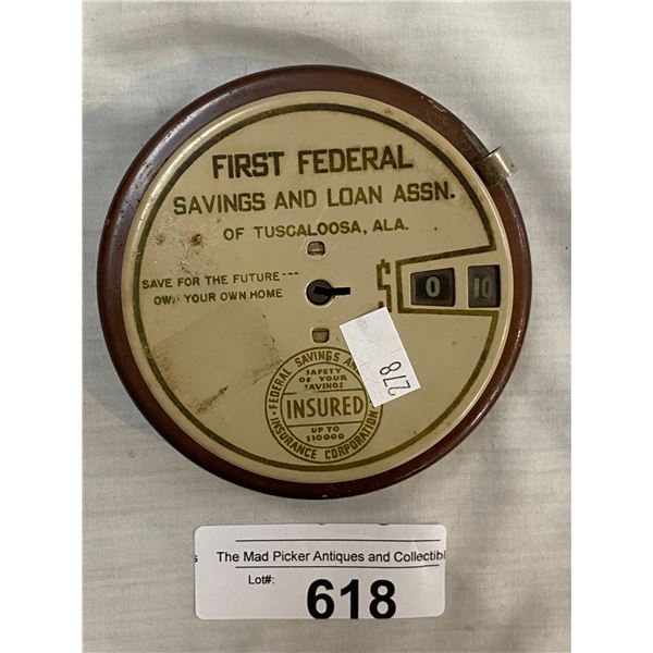 Vintage Advertising Coin Bank First Federal