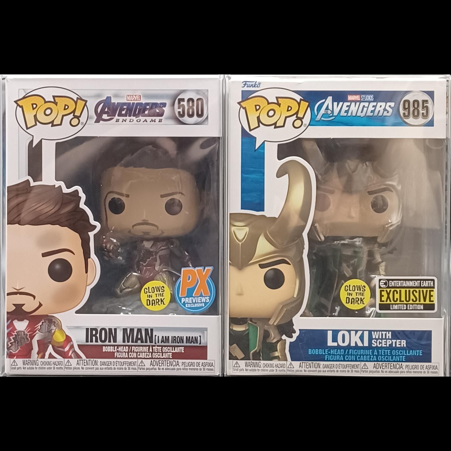 Avengers Funko Pop Pair #580 "Iron Man" + #985 "Loki With Scepter" Both ...