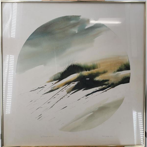Signed Fran Larson "Soft Wind From The Lake" Watercolor Painting