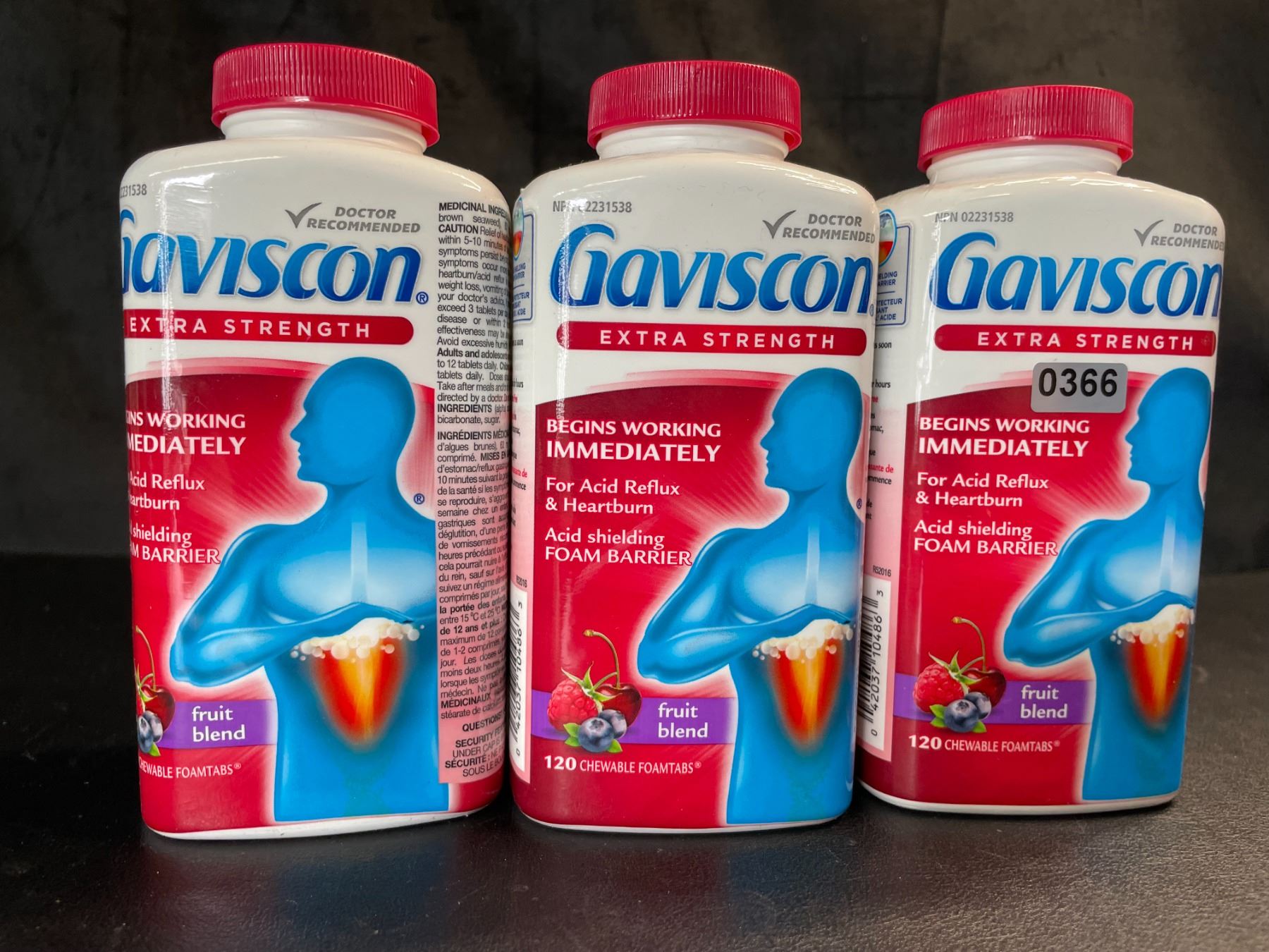 Lot of 3 Gaviscon Extra Strength - For Acid Reflux & Heartburn - 120 ...