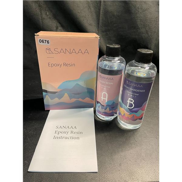 Lot of 1 Box of Sanaaa Crystal Clear Epoxy Resin - 16oz Kit (Part A+B 8oz each)