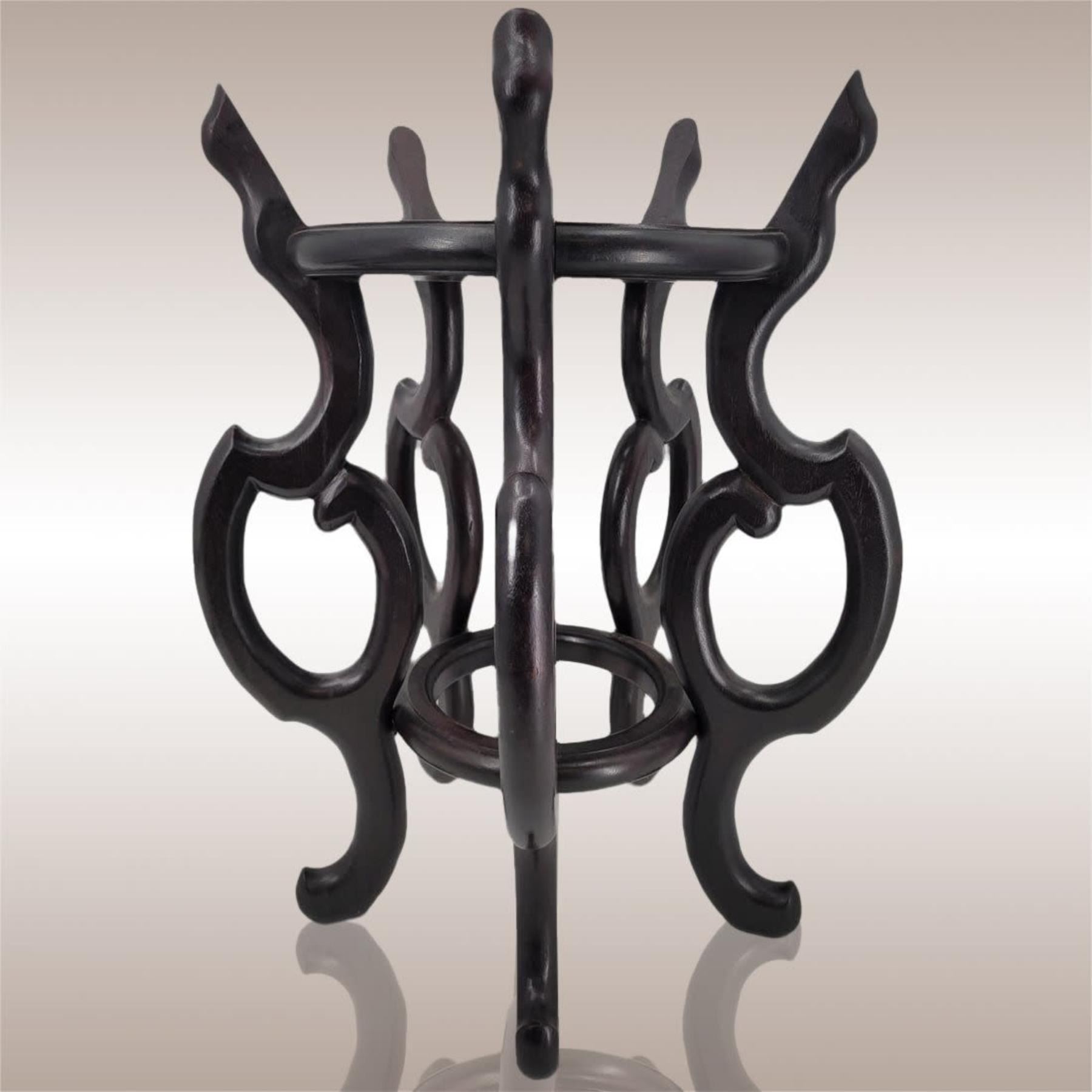 Large Chinese Hardwood Round Top Vase Stand For A Very Large Vase