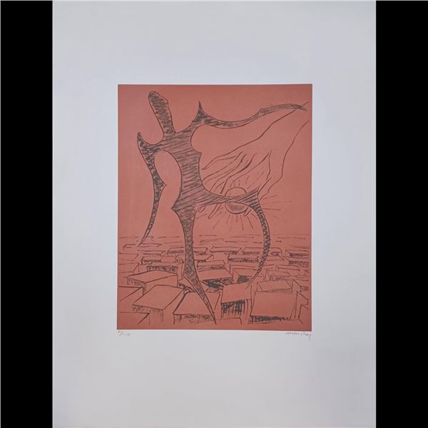 Man Ray Lithograph Hand Signed In Pencil Numbered 65/150, "Rebus II"