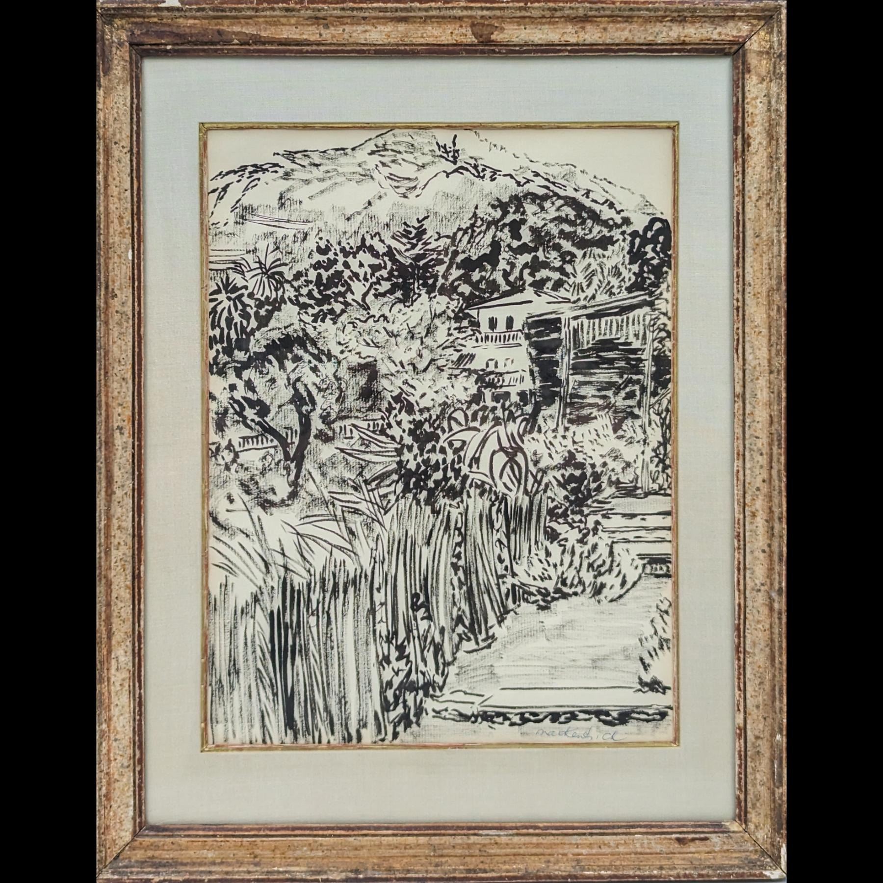 American New York-Lillian MacKendrick 1906-1987 Ink Impressionism ...