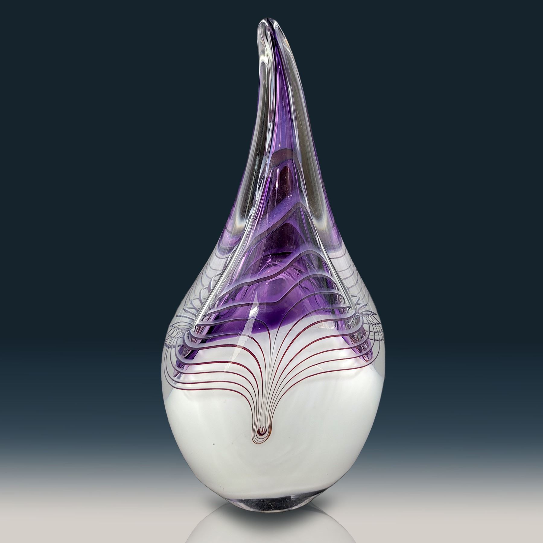 Adam Jablonski Signed Art Glass Tear Drop