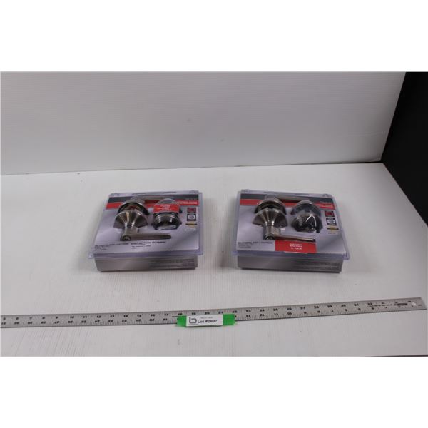 (2) Defiant Olympic Stainless Steel Dead Bolts & Level Style Keyed ... (2) Defiant Olympic Stainless Steel Dead Bolts & Level Style Keyed ...