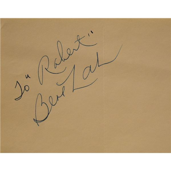 Wizard of OZ Bert Lahr signature slip