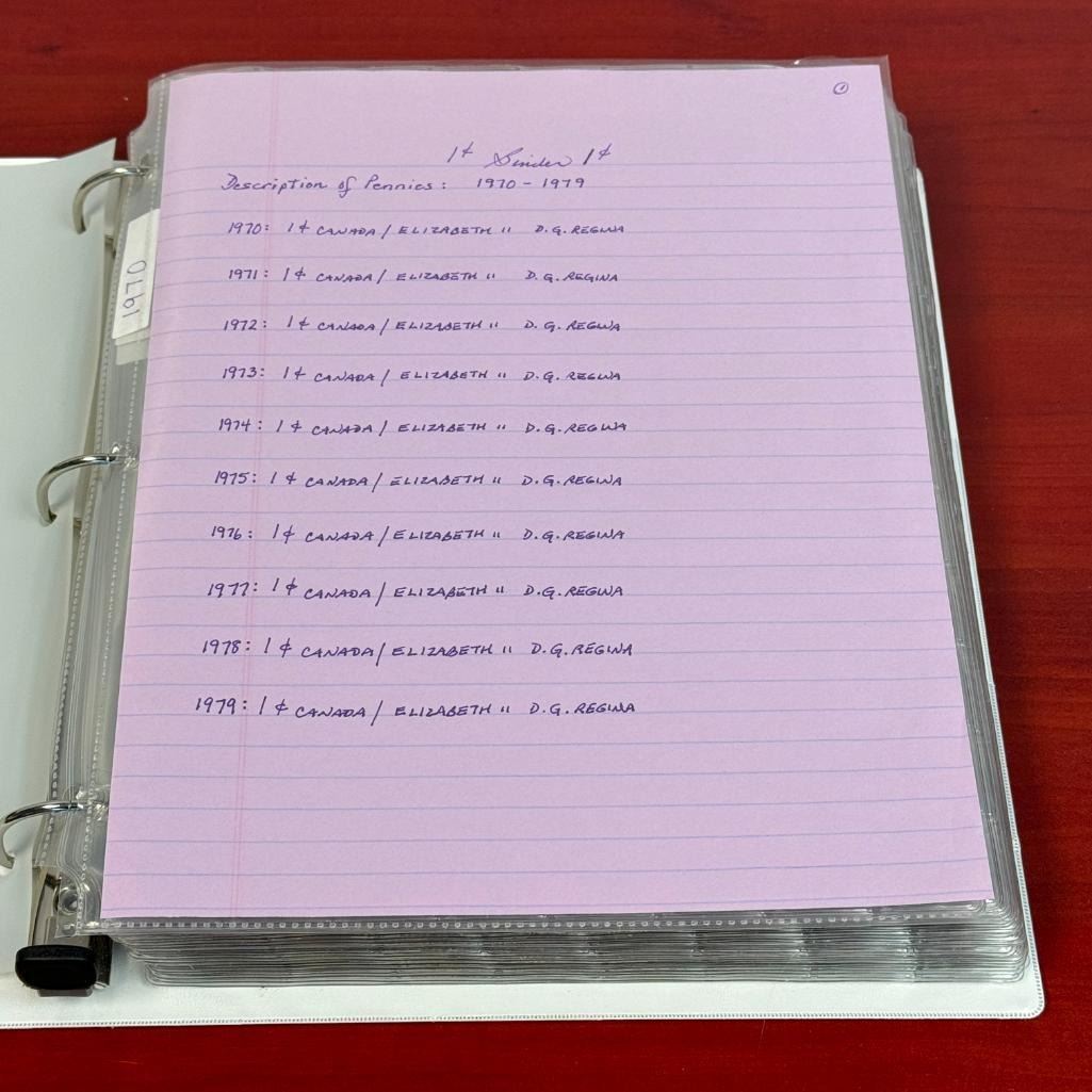 Estate Canada Penny Binder Collection - Mixed 1970s.