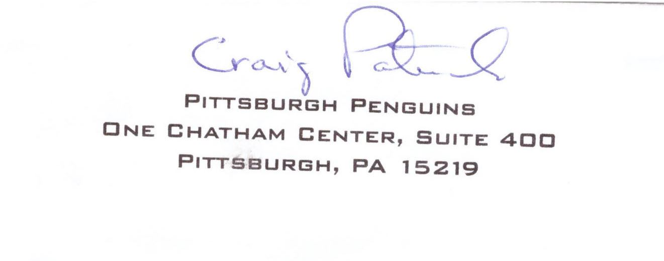 Pittsburgh Penguins Craig Patrick signed photo
