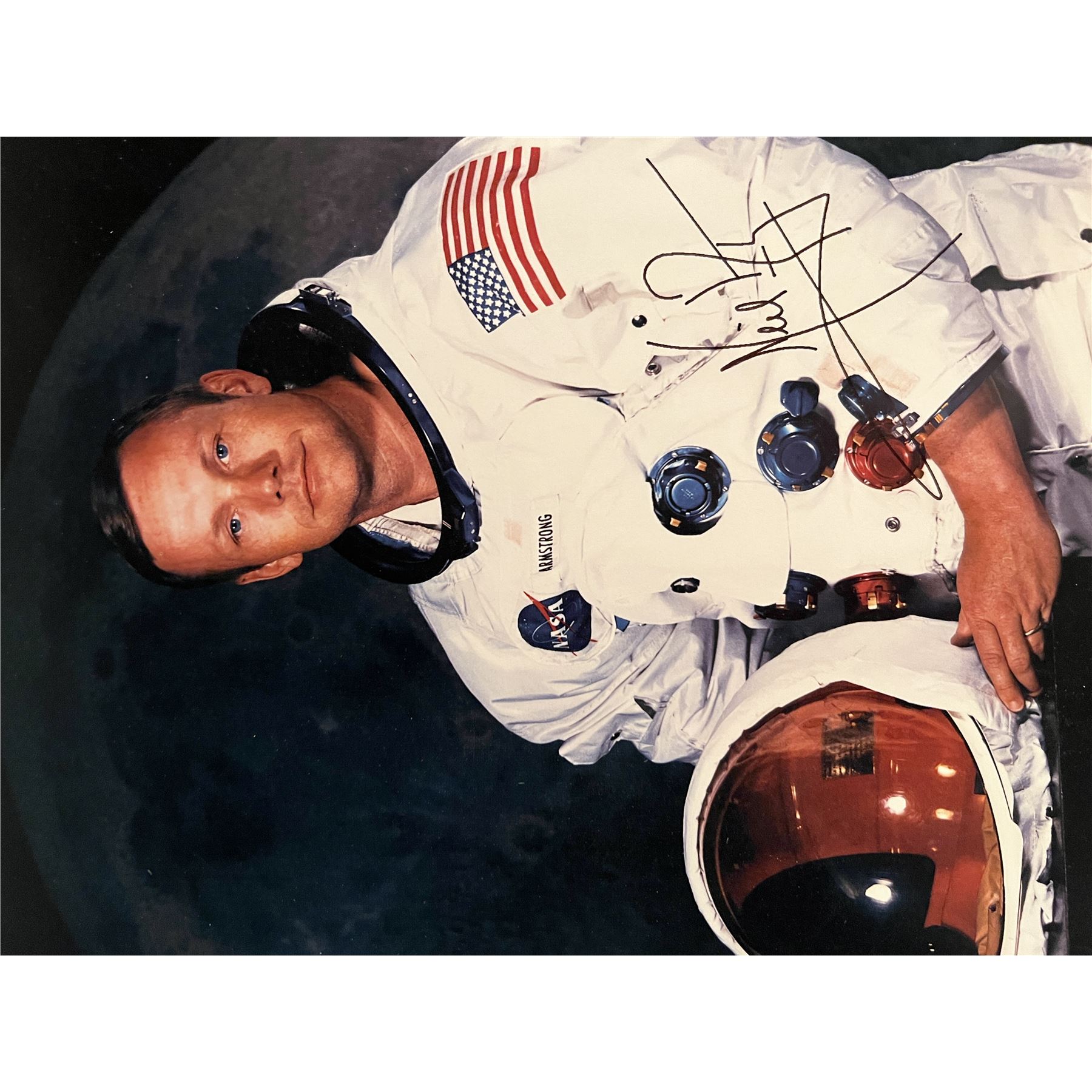 Neil Armstrong facsimile signed photo. 8x10 inches