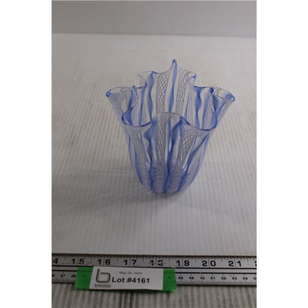 Blue Art Glass Vase Bodnarus Auctioneering