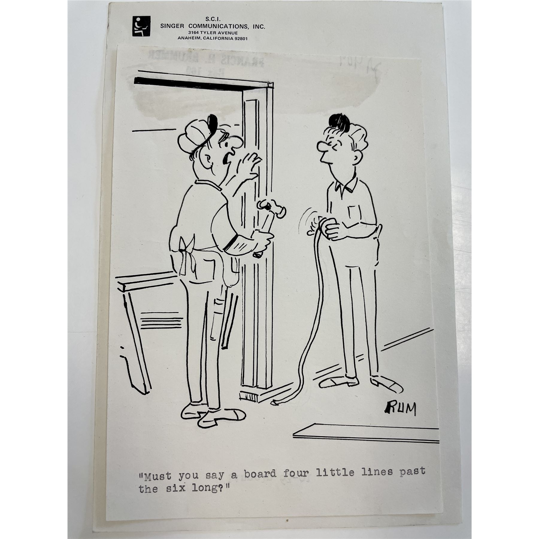 Frank Brummer Original Cartoon